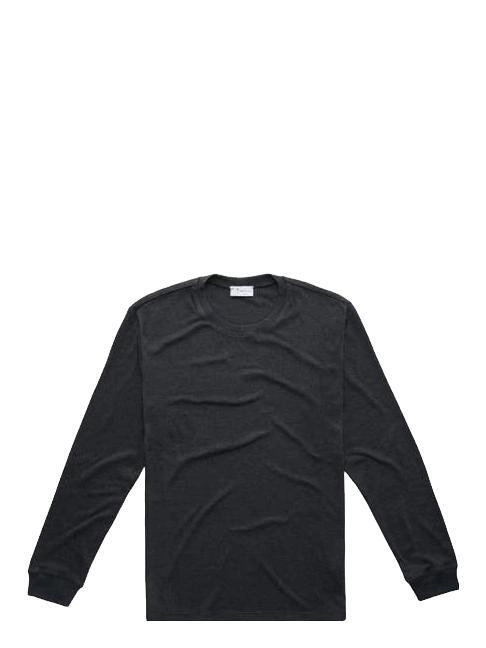 WOLF VS. GOAT (WVG) Heavyweight Viscose Interlock Long Sleeve Crewneck - Black