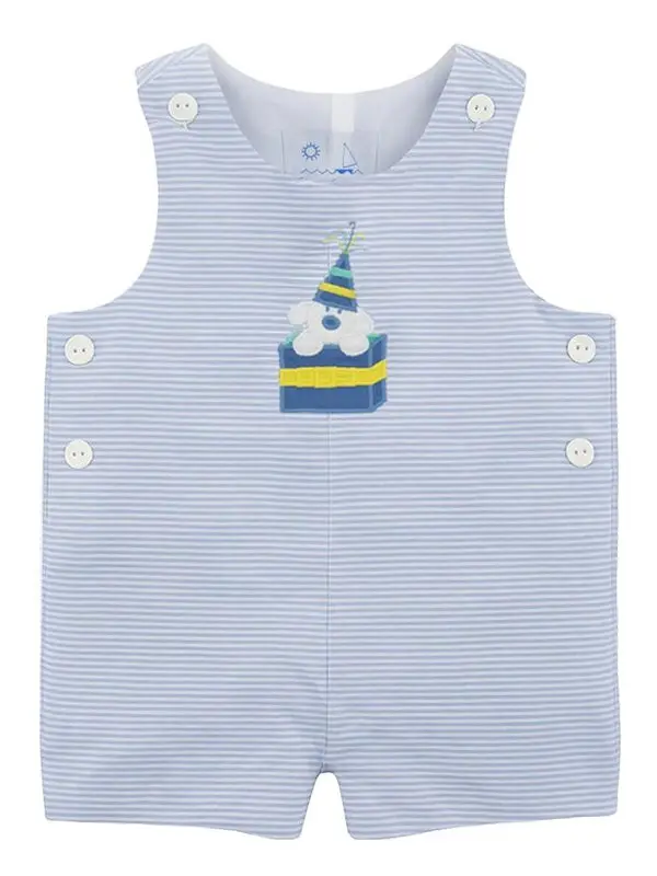 FLORENCE EISEMAN Striped Ottoman Shortall With Appliqu - White/blue