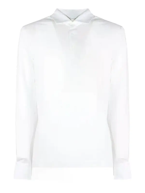 CRUCIANI Long-sleeve Polo Shirt - White