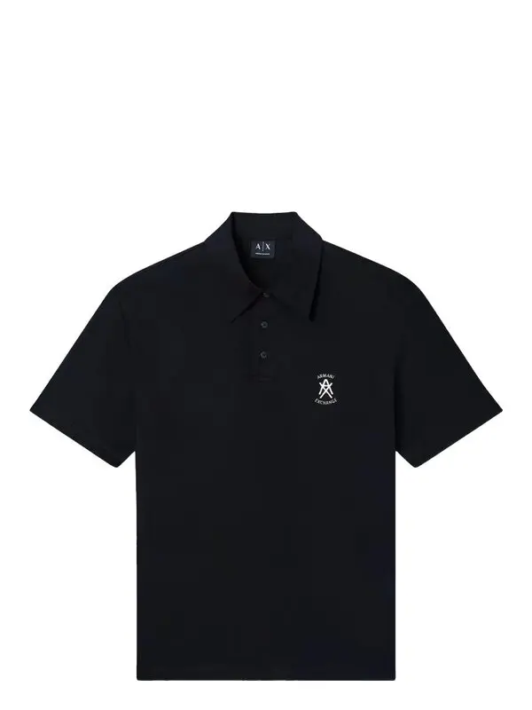 Armani Exchange Logo-detail Polo Shirt - Black