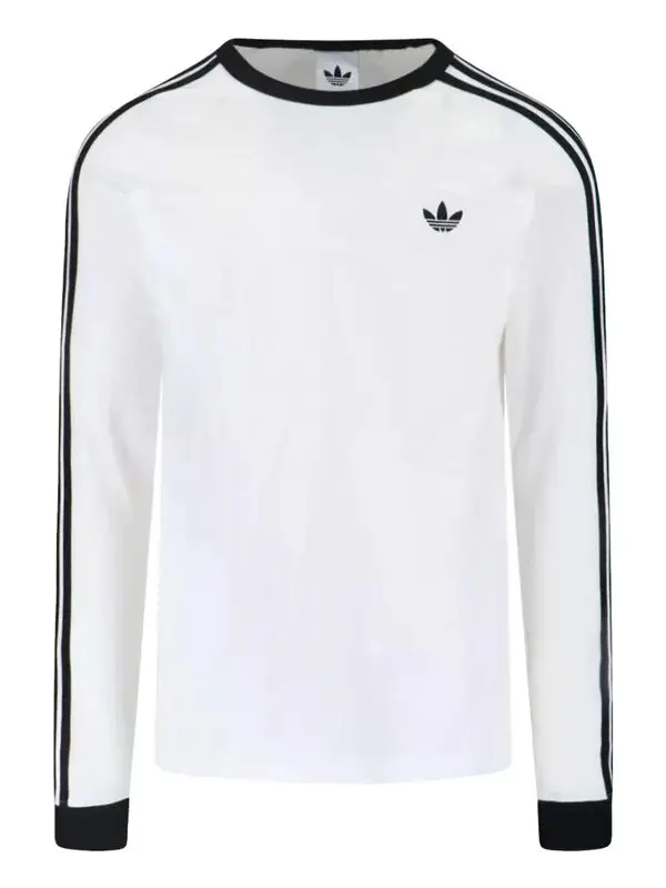 Adidas Logo Striped T-shirt - White