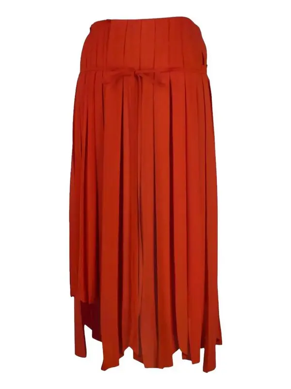 LANVIN Pleated Knee Length Skirt - Red