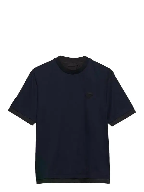 Prada Triangle-logo Cotton T-shirt - Blue