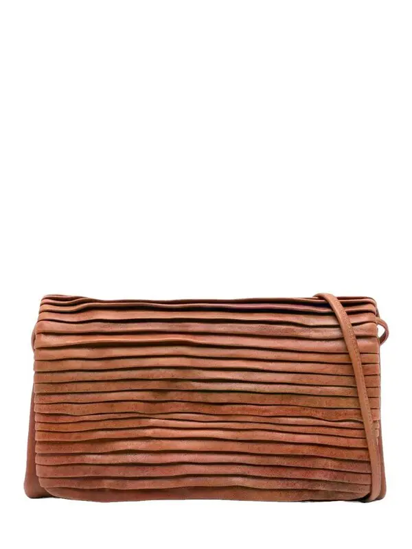 SOMMET Soffietta Pleated Cross Body Bag - Brown