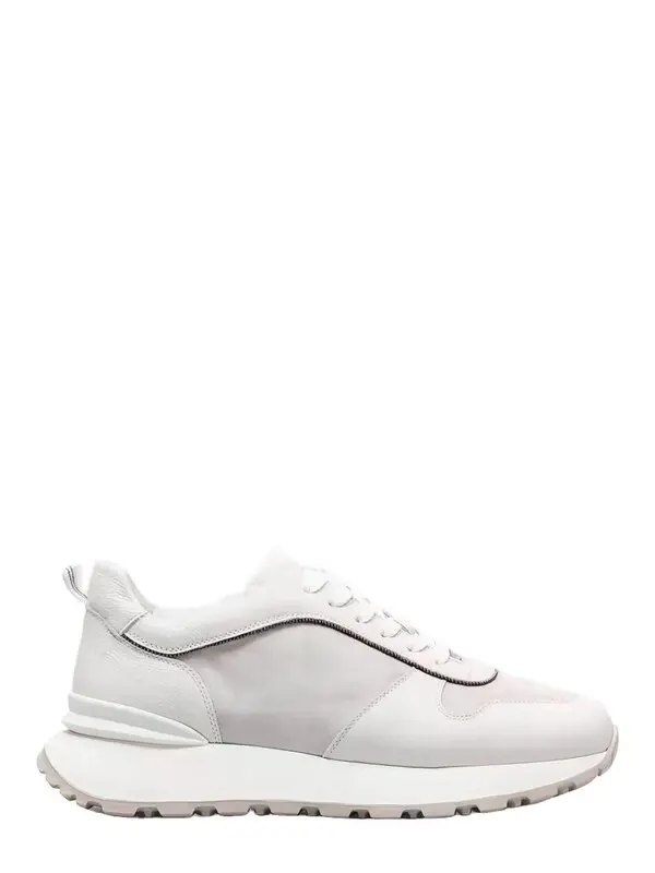 DOUCAL'S Panelled Leather Sneakers - White