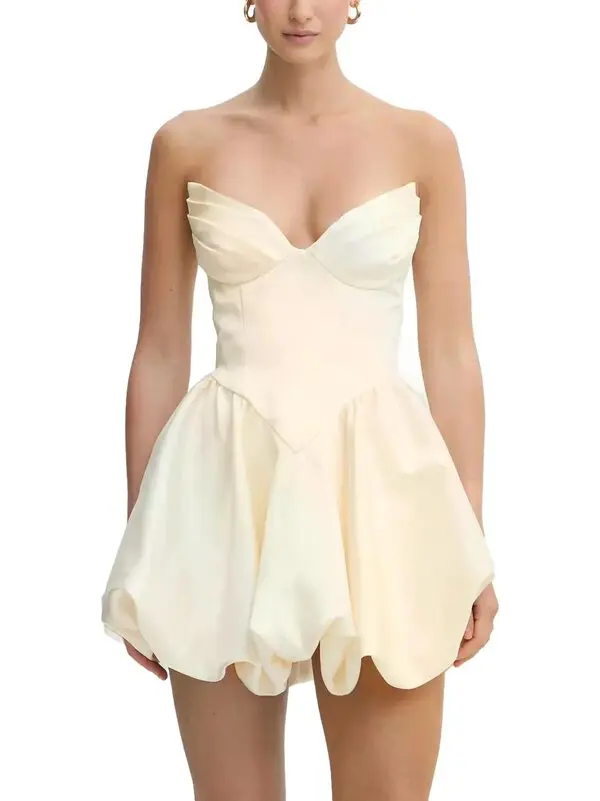 Bardot Avella Bubble Hem Mini Dress - Neutrals