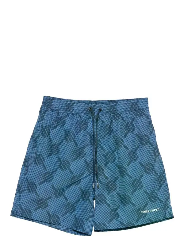DAILY PAPER Patterned Swim Shorts - Blue