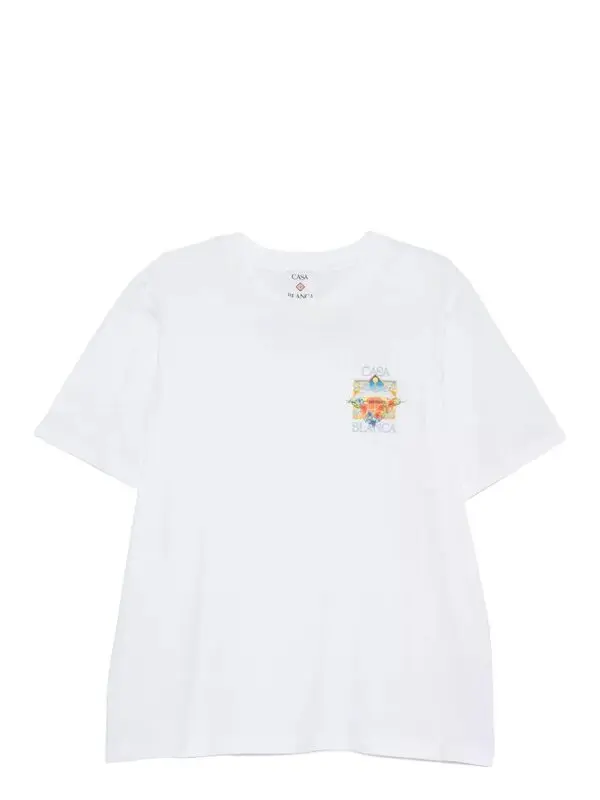Casablanca Flower Court Icon T-shirt - White