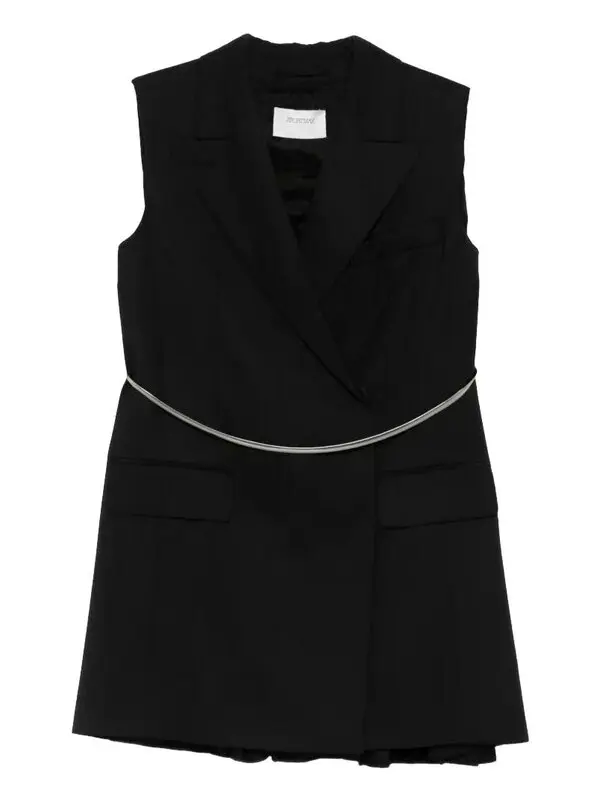 Sportmax Belted Double-breasted Gilet - Black