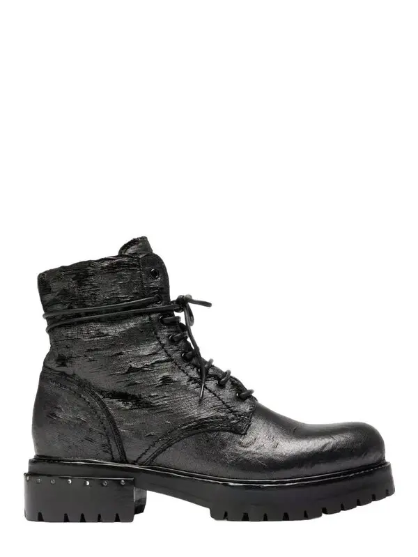 Officine Creative Domitille Lace-up Leather Boots - Black