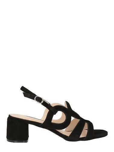 J.A.P. JOSE ANTONIO PEREIRA Suede Slingback Sandals - Black