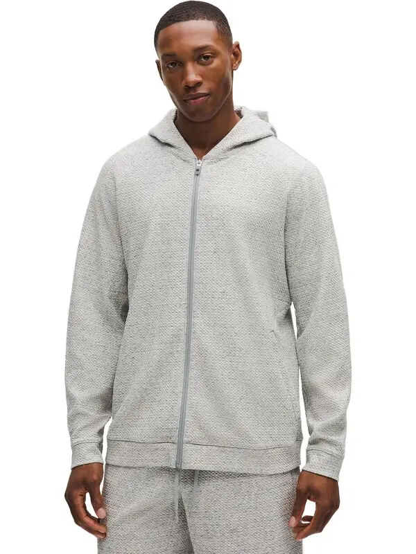 Lululemon Ease The Day Full-zip Hoodie - Heathered Melody Light Grey/black