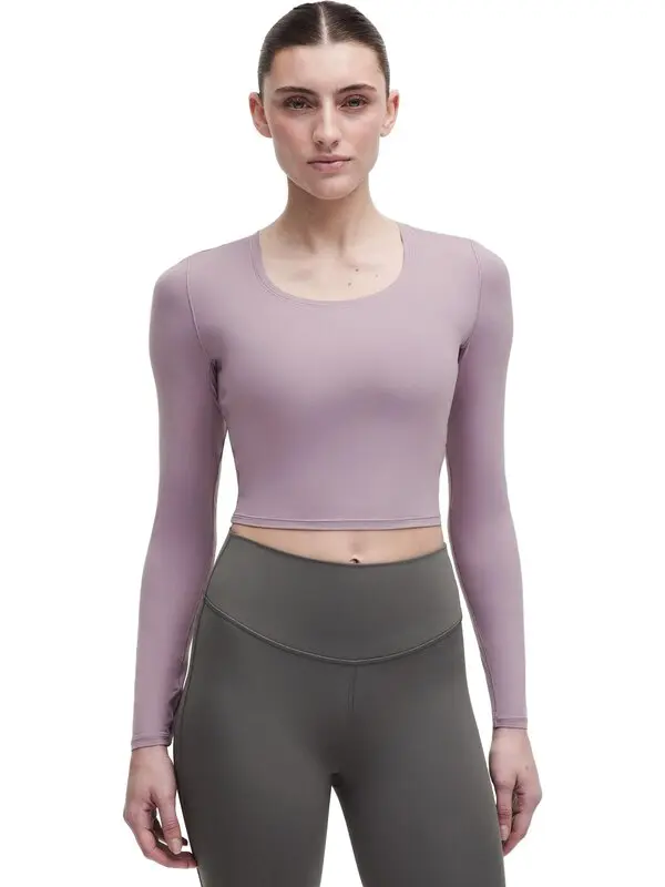 Lululemon Unrestricted Power Cropped Long-sleeve Shirt - Lotus Lavender