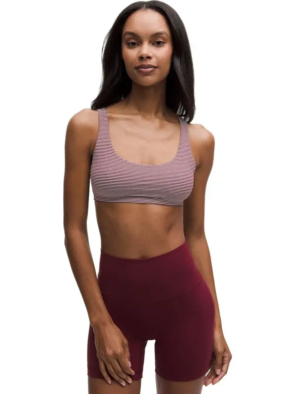 Lululemon Nulu Racerback Bralette - Trim Stripe Burgundy Bay Coconut Ivory