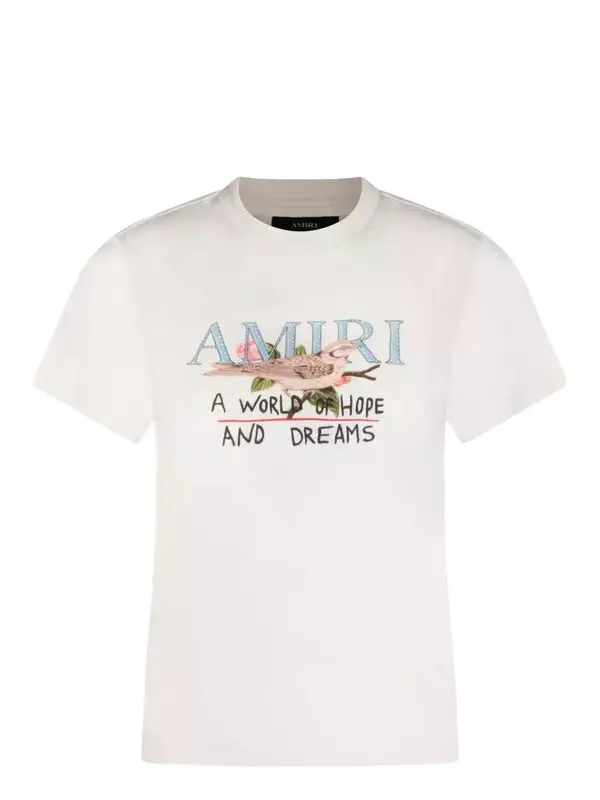 Amiri Hope And Dreams" Bird Print T-shirt - Neutrals