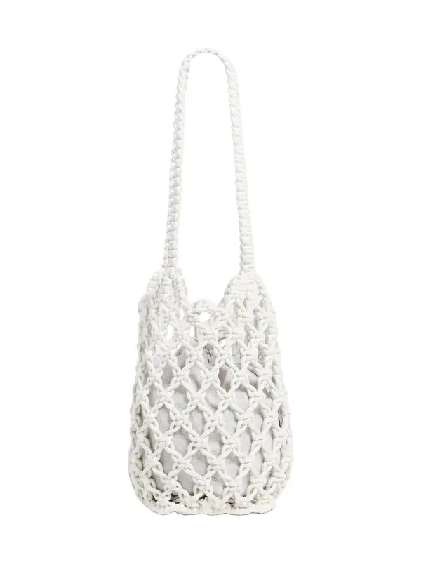 Hat Attack Elodie Fisherman Crochet Bucket Bag - White