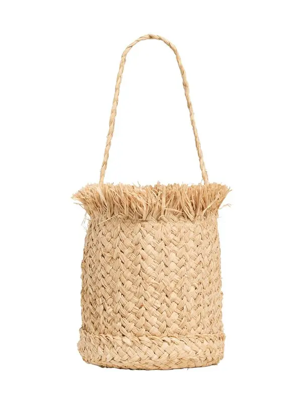 Hat Attack Mini Fringe Raffia Bag - Natural