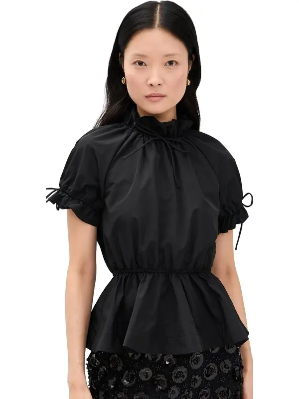 AKNVAS Rosalina Tech Taffeta Blouse - Black