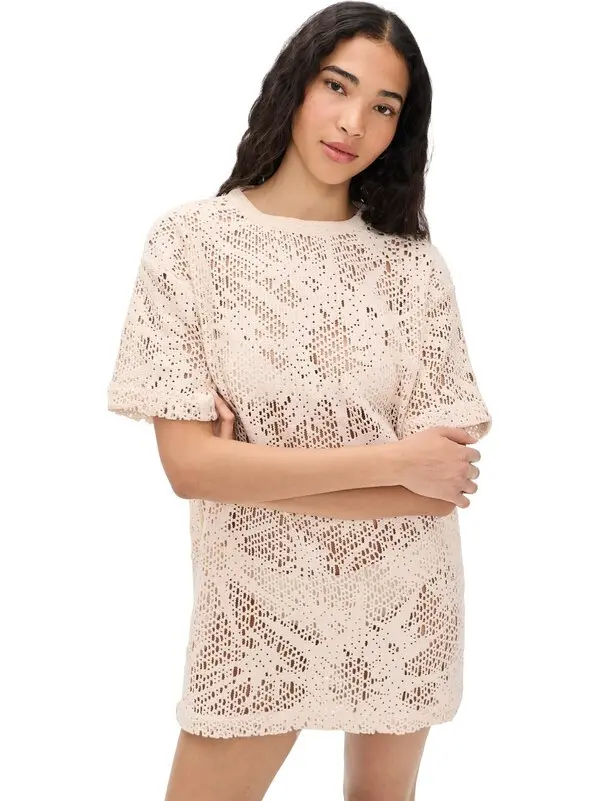 Oas Astrea Pegasus Crochet Mini Dress - Ecru