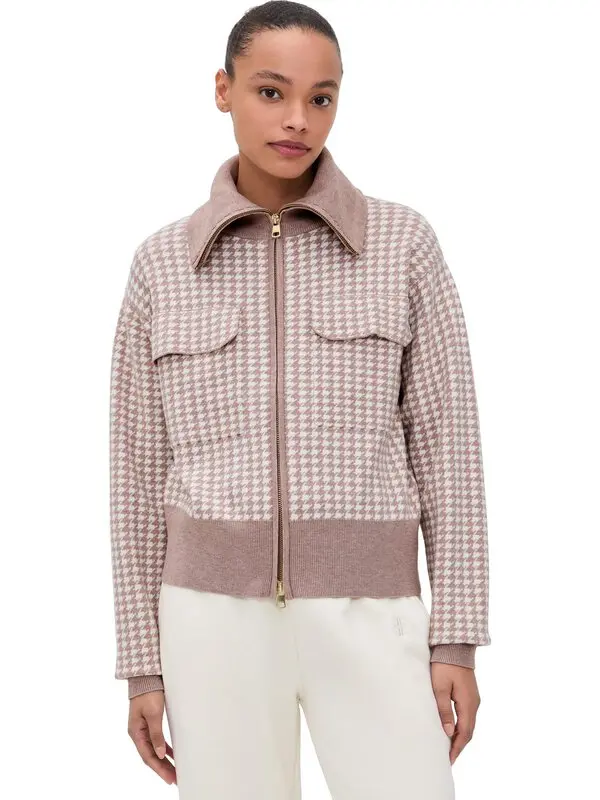 Varley Ablott Jacquard Knit Jacket - Taupe