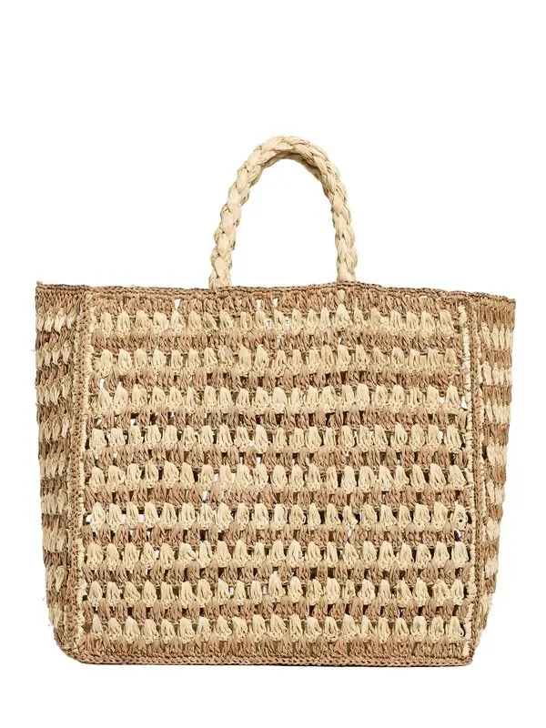 Hat Attack Melody Raffia Tote Bag - Natural/toast