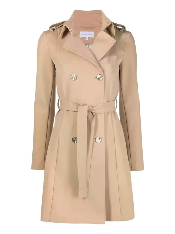 Patrizia Pepe Double-breasted Belted Trench Coat - Neutrals
