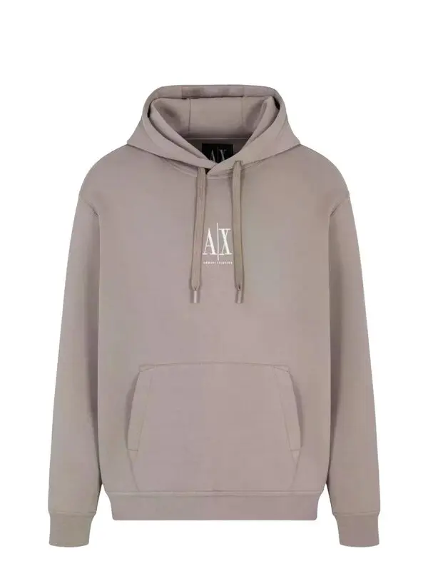 Armani Exchange Logo-detailed Hoodie - Brown