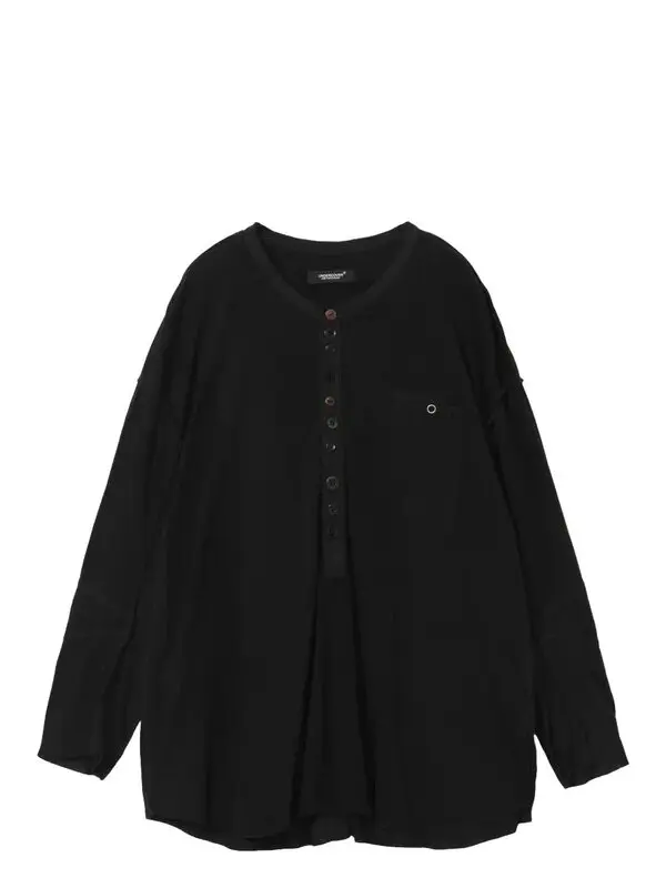 Undercover Button-pocket Long-sleeve Top - Black