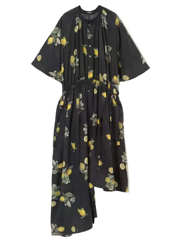 Undercover Buckle Citrus-print Dress - Black
