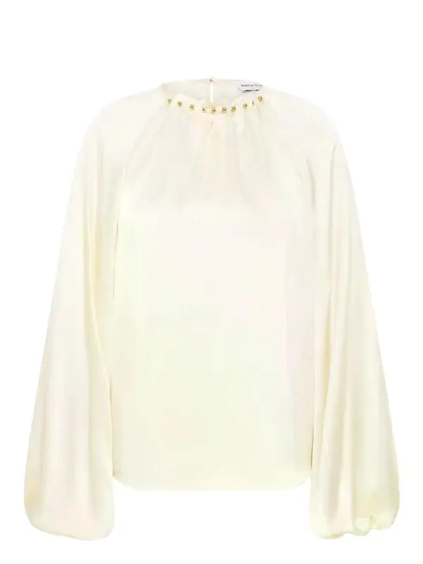 Rebecca Vallance Studded Long Sleeve Blouse - Neutrals