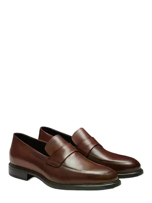Fratelli Rossetti Strap-detail Leather Loafers - Brown