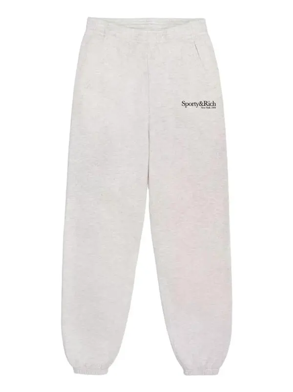 SPORTY & RICH Run Club" Track Pants - Grey