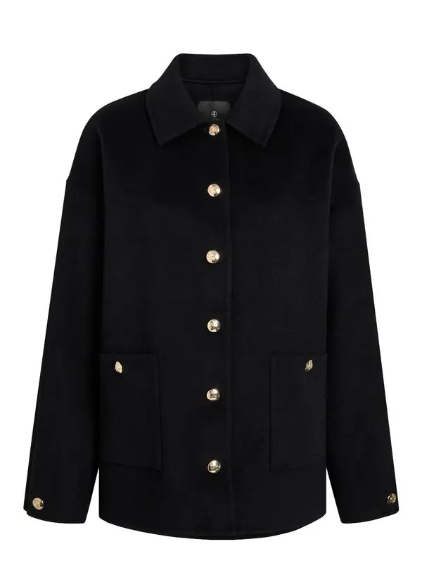 ANINE BING Luca Wool And Cashmere-blend Jacket - Black