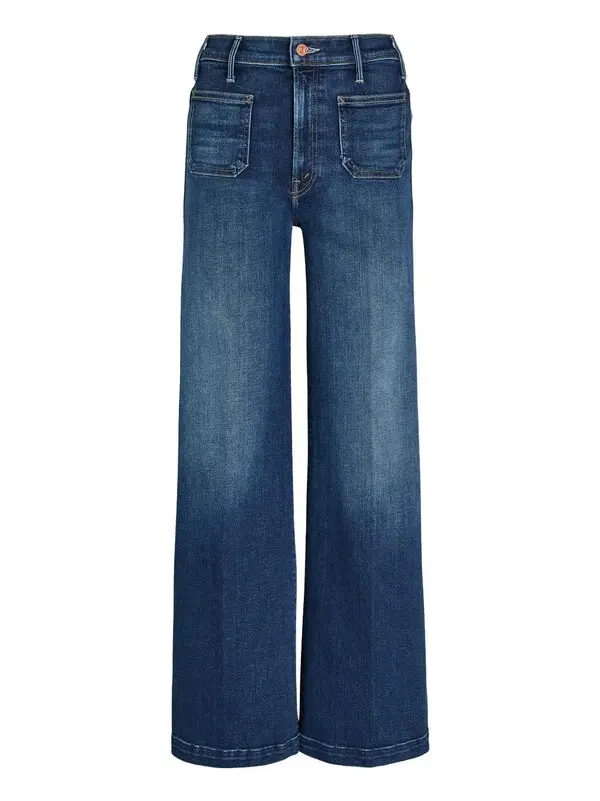 MOTHER Hustler Roller Skimp Wide-leg Jeans - Navy