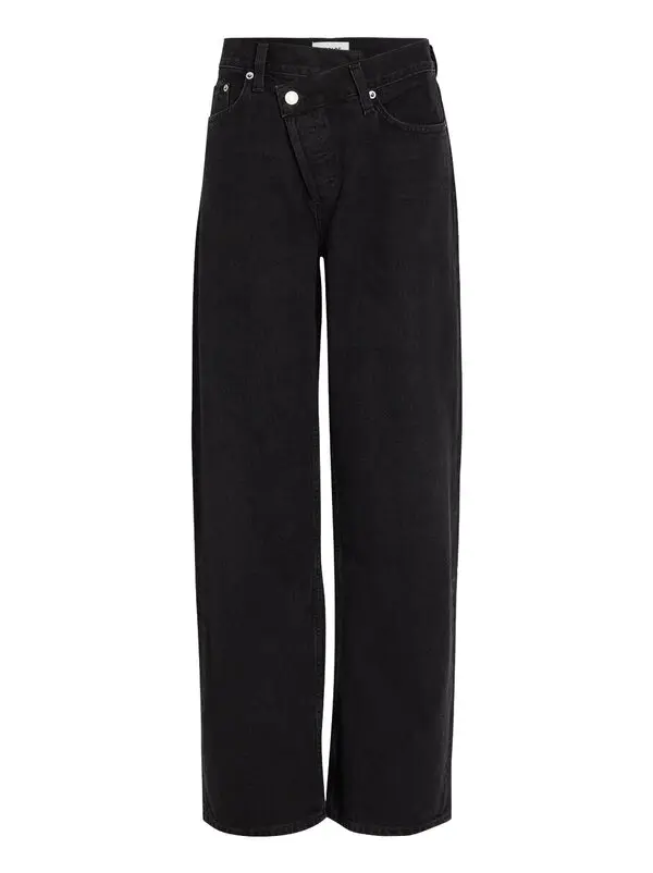 AGOLDE Arc Criss Cross Asymmetric Straight-leg Jeans - Black