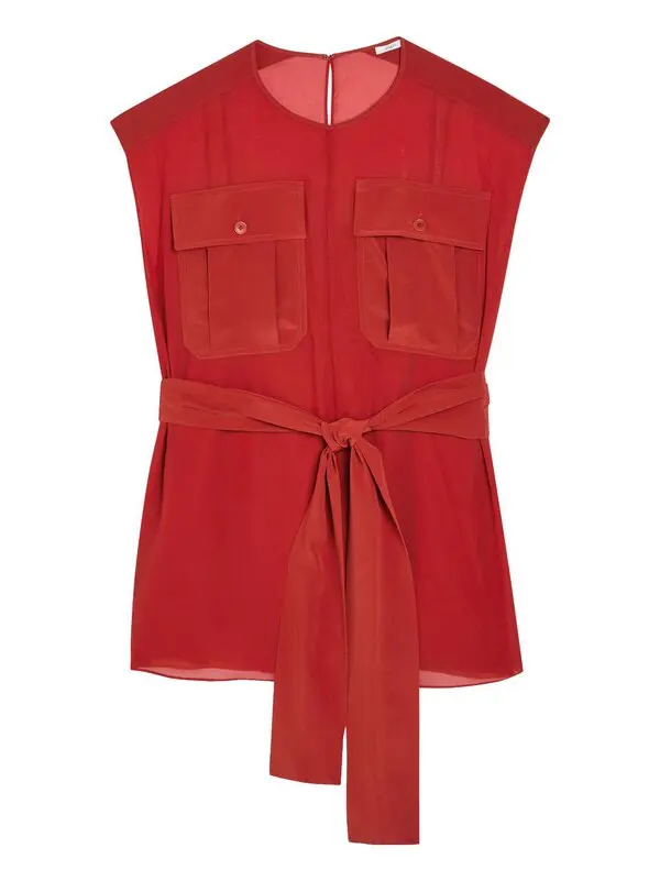 JOSEPH Kniza Belted Top - Red