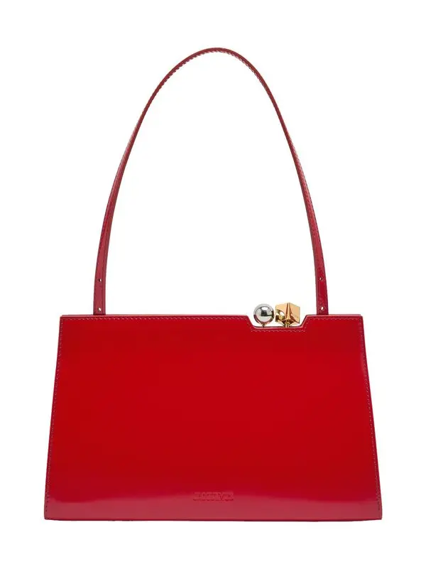 Jacquemus Glossed Leather Shoulder Bag - Red