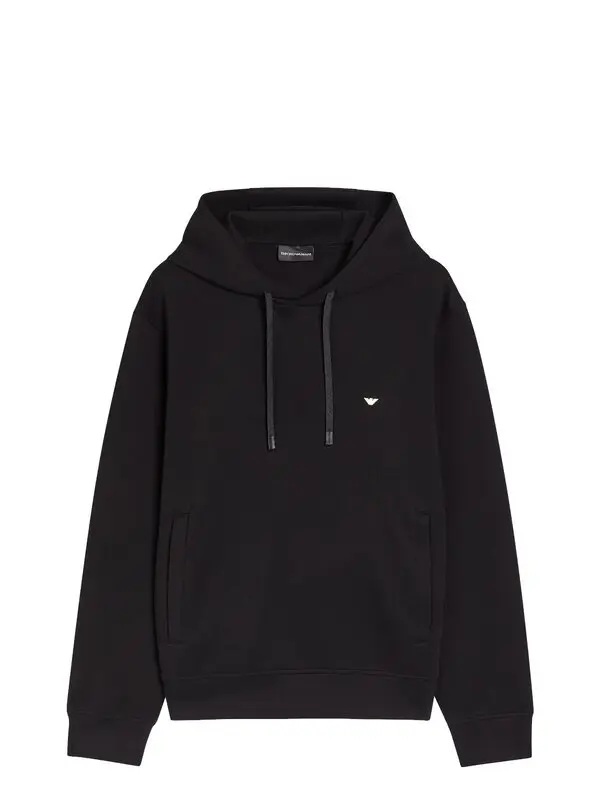 Emporio Armani Hooded Jersey Sweatshirt - Black