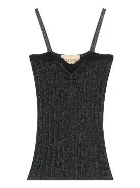 Valentino Garavani Lurex Knit Top - Black/silver