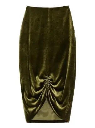 Valentino Garavani Velvet Draped Skirt - Military Green