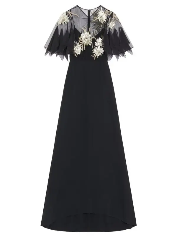 Valentino Garavani Embroidered Cady Couture Gown - Black/silver