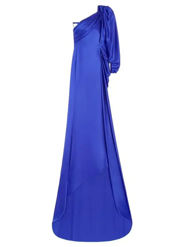 Valentino Garavani Crepe Satin Gown - Cobalt