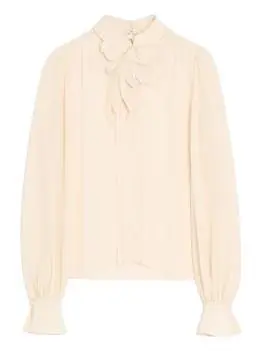 Valentino Garavani Embroidered Crepe De Chine Top - Vanilla