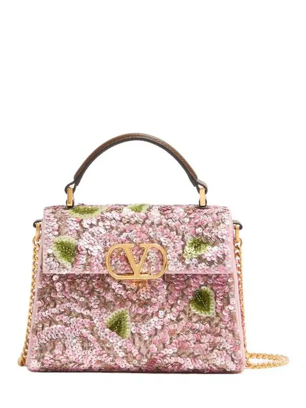 Valentino Garavani Vsling Mini Embroidered Handbag - Pink/multicolour