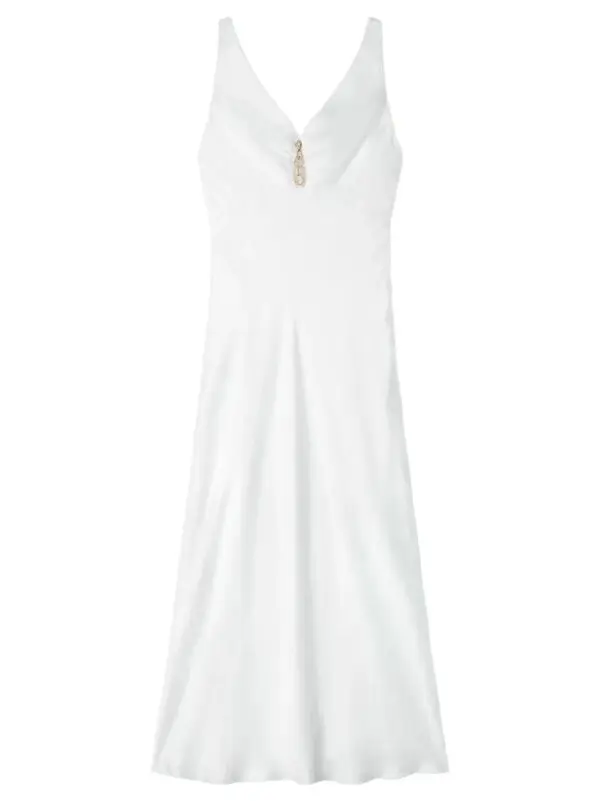 Sandro Embellished V-neck Dress - White