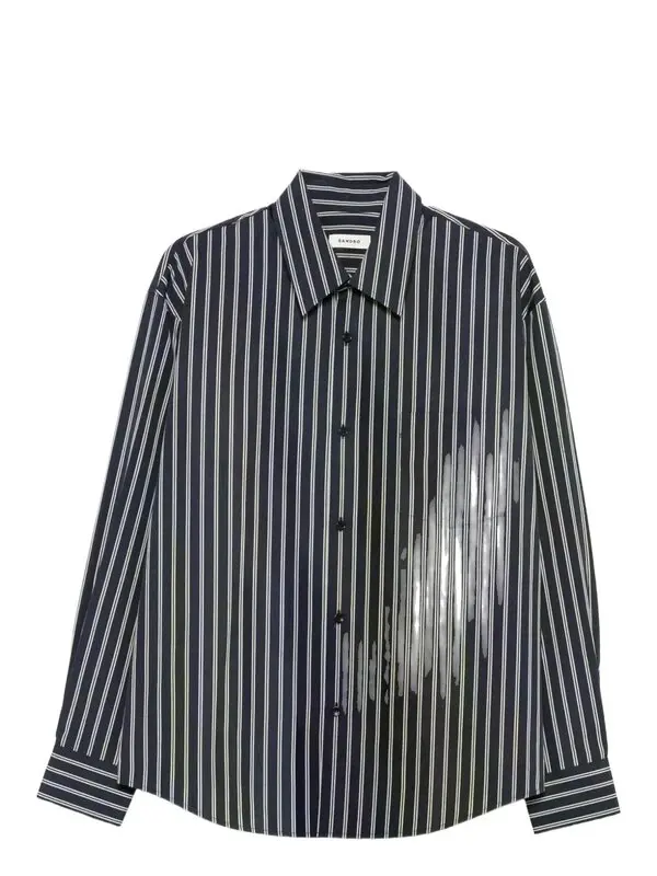 Sandro Striped-pattern Button Shirt - Blue