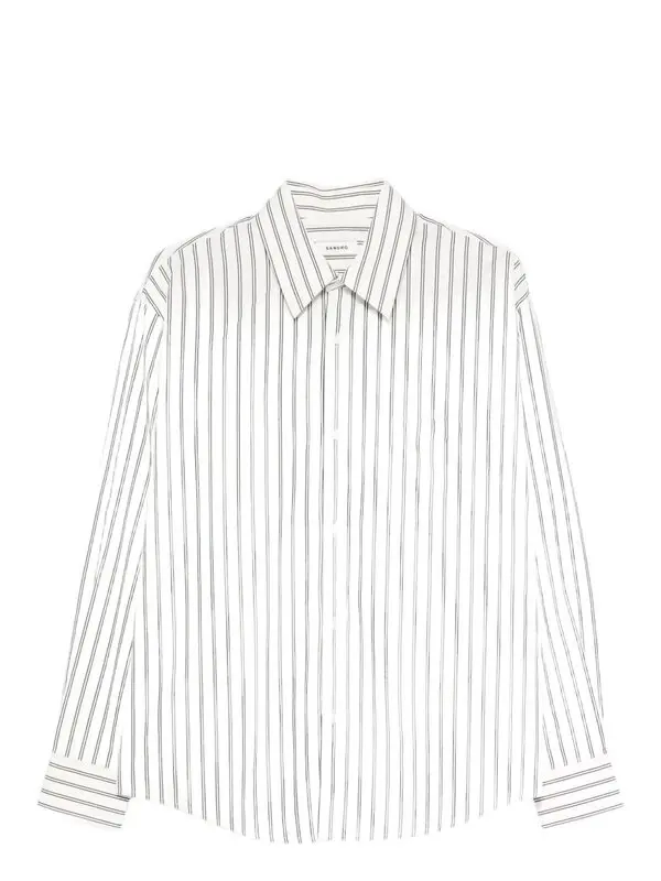 Sandro Striped-pattern Button Shirt - White