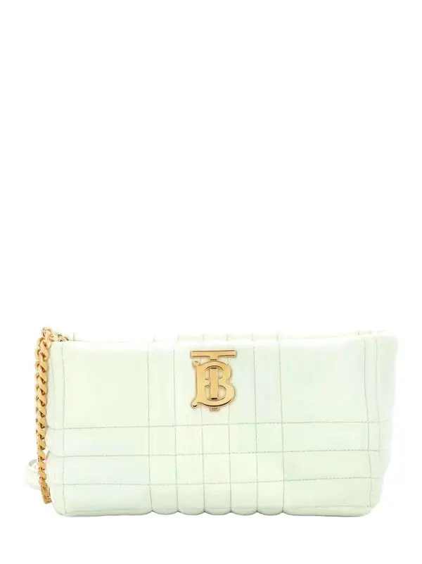 Burberry Lola Zip Shoulder Bag Quilted Leather Small - Green