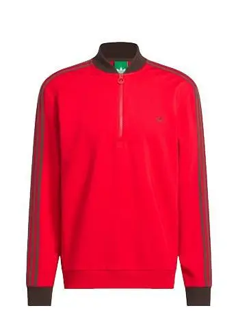 Adidas 3stripes 1/4 Zip Sweatshirt - Better Scarelet Red