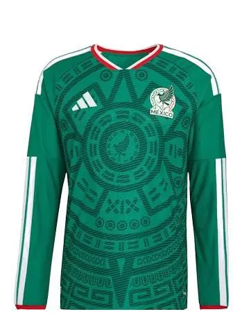 Adidas Mexico 2026 Home Authentic Long Sleeve Jersey - Bold Green